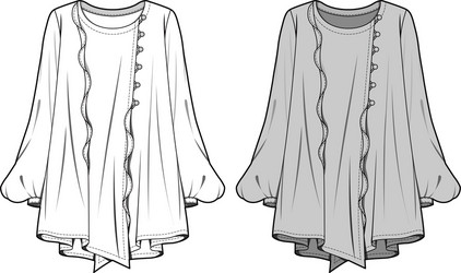 Blouse Technical Drawing Vector Images (over 3,900)