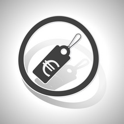 Monochrome euro price sticker Royalty Free Vector Image