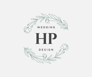 Hp initials letter wedding monogram logos Vector Image