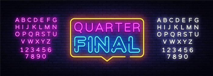 Semi final neon text design template neon Vector Image