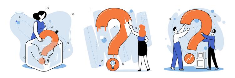 Question mark obtaining information of interest Vector Image