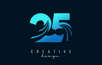 25 2 5 number logo design with a creative cut Vector Image