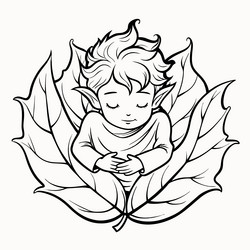 Fairy tale line art for coloring book Royalty Free Vector