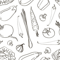 Doodles of vegetables and fruits hand drawing Vector Image