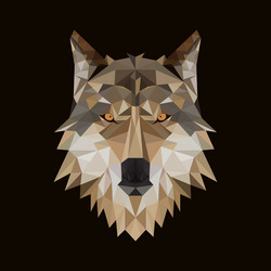 Wolf poly head Royalty Free Vector Image - VectorStock