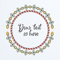 Round rope frame isolated on white background Vector Image