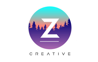 Creative z letter logo idea with pine forest Vector Image