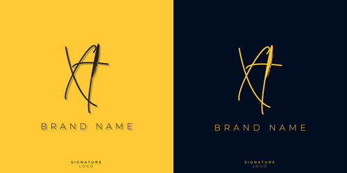 Minimal letters xt logo design Royalty Free Vector Image