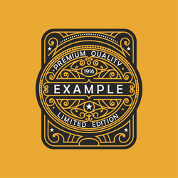 Modern emblem badge template luxury elegant Vector Image
