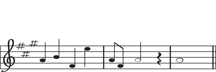 Set of musical notes on a pentagram Royalty Free Vector