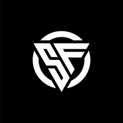 Sf logo with negative space triangle and circle Vector Image