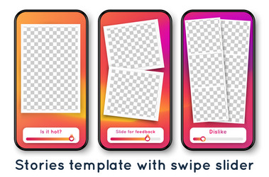 Stories template with photo frame and emoji slider