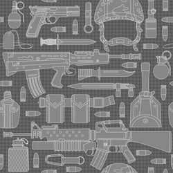 Vintage military monochrome seamless pattern Vector Image