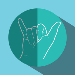 Hand sign language icon Royalty Free Vector Image