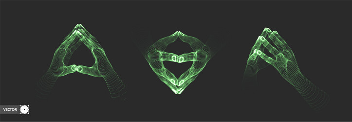 Two human hands connection structure business Vector Image