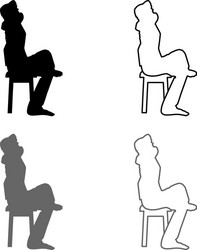 Man sitting pose with hands behinds head young Vector Image