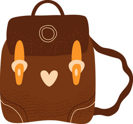Brown leather backpack Royalty Free Vector Image