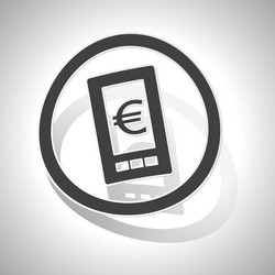 Euro price sign sticker curved Royalty Free Vector Image