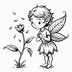 Fairy tale line art for coloring book Royalty Free Vector