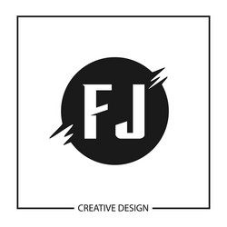 Initial letter fj logo template design Royalty Free Vector