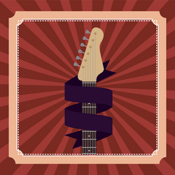 Poster with electric guitar instrument Royalty Free Vector