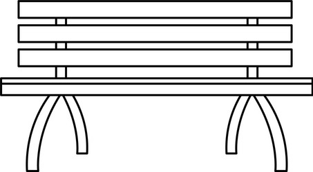 Wooden standard bench place for sitting outline Vector Image