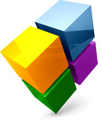 3d blocks structure background Royalty Free Vector Image