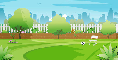 Outdoor backyard background cartoon Royalty Free Vector