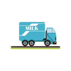 Milk shop truck icon isometric style Royalty Free Vector