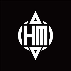 Hm logo monogram with circle and four taper shape Vector Image