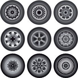 Truck wheels set Royalty Free Vector Image - VectorStock