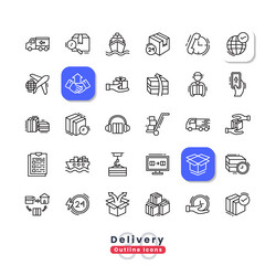 Importing and exporting outline icons Royalty Free Vector