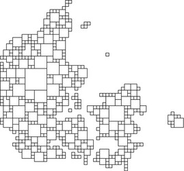 Denmark map country from futuristic concentric Vector Image