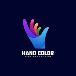 Hand logo design child colorful Royalty Free Vector Image