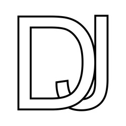 Logo sign dj jd icon double letters logotype d j Vector Image
