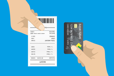 One hand give receipt bill paper invoice Vector Image