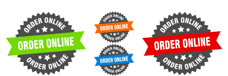 Order online round isolated silver badge Vector Image