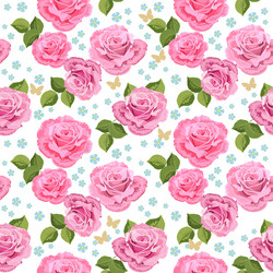 Floral pattern with garden pink roses Royalty Free Vector