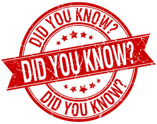 Did you know red labeldid sign Royalty Free Vector Image