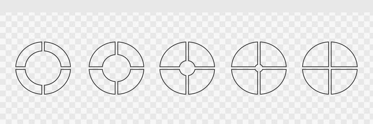 Circle Divided into Four Equal Parts Vector Images (18)