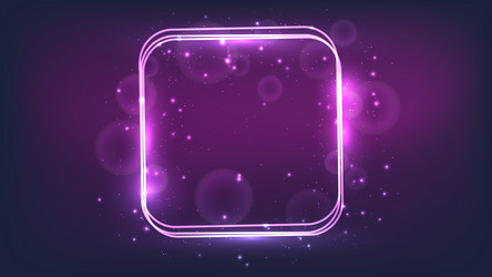 Neon rounded frame with shining effects Royalty Free Vector