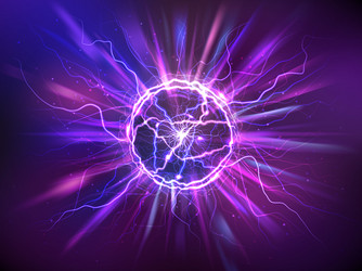 Electric lightning ball on black background Vector Image