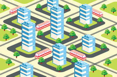 Isometric 3d of urban scenes Royalty Free Vector Image