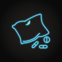 Sleep neon icon in line style Royalty Free Vector Image