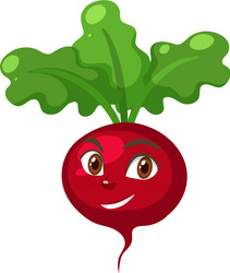 Radish cartoon character with happy face Vector Image