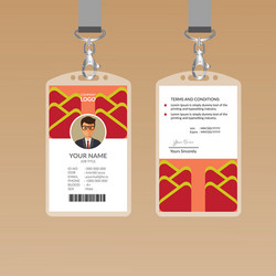 Red elegant id card design template Royalty Free Vector