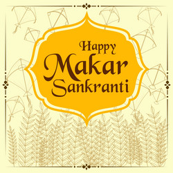 Makar sankranti created with charkhi patang ladoo Vector Image