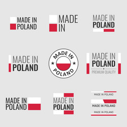 Made in poland labels set product Royalty Free Vector Image
