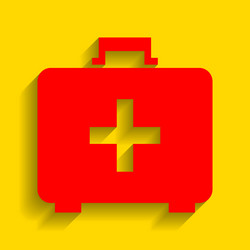 Medical first aid box sign red icon Royalty Free Vector