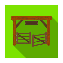 Paddock gate icon in cartoon style isolated Vector Image